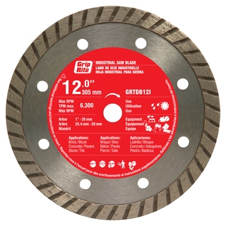 Grip Rite GRTDB12I 12" Industrial Turbo Rim Diamond Blade - Bed Bath ...