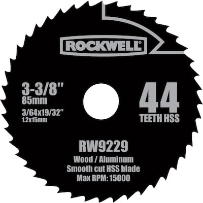 Rockwell RW9229 3-3/8" Versa Cut 44 Teeth HSS Circular Saw Blade ...