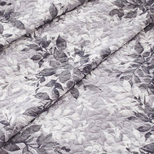 Madison Park Essentials Abbey Grey Complete Coverlet and Cotton Sheet ...