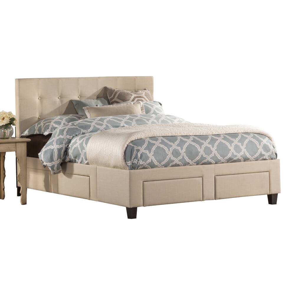 Duggan Upholstered Tufted 6 Drawer Storage Queen / King Bed frame ...