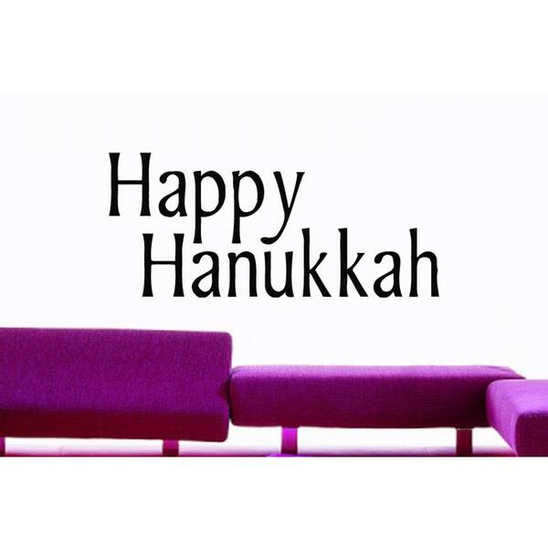 The words Happy Hanukkah Wall Art Sticker Decal - Bed Bath & Beyond ...