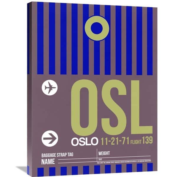 Naxart Studio 'OSL Oslo Luggage Tag 2' Stretched Canvas Wall Art - Bed Bath & Beyond - 11589102