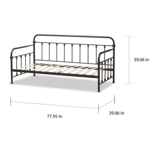 Baxton Studio Elani Antique Dark Bronze Metal Daybed - Bed Bath ...