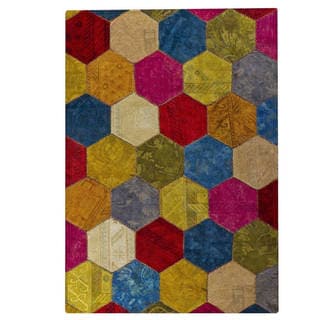 Handmade Indo Honey Comb Rug (India) - Bed Bath & Beyond - 11594995