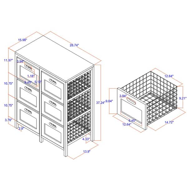 Holtom Wire Basket Storage Tower Organizer Chest - Bed Bath & Beyond ...