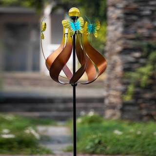 Sunjoy Kinetic Spinning Solar Metal Wind Catcher-inch Bronze and Gold ...
