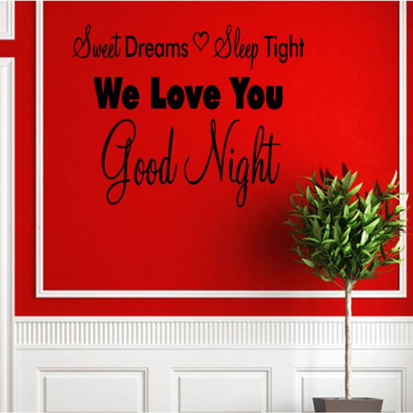The words Sweet Dreams Sleep Tight Wall Art Sticker Decal - Bed Bath ...