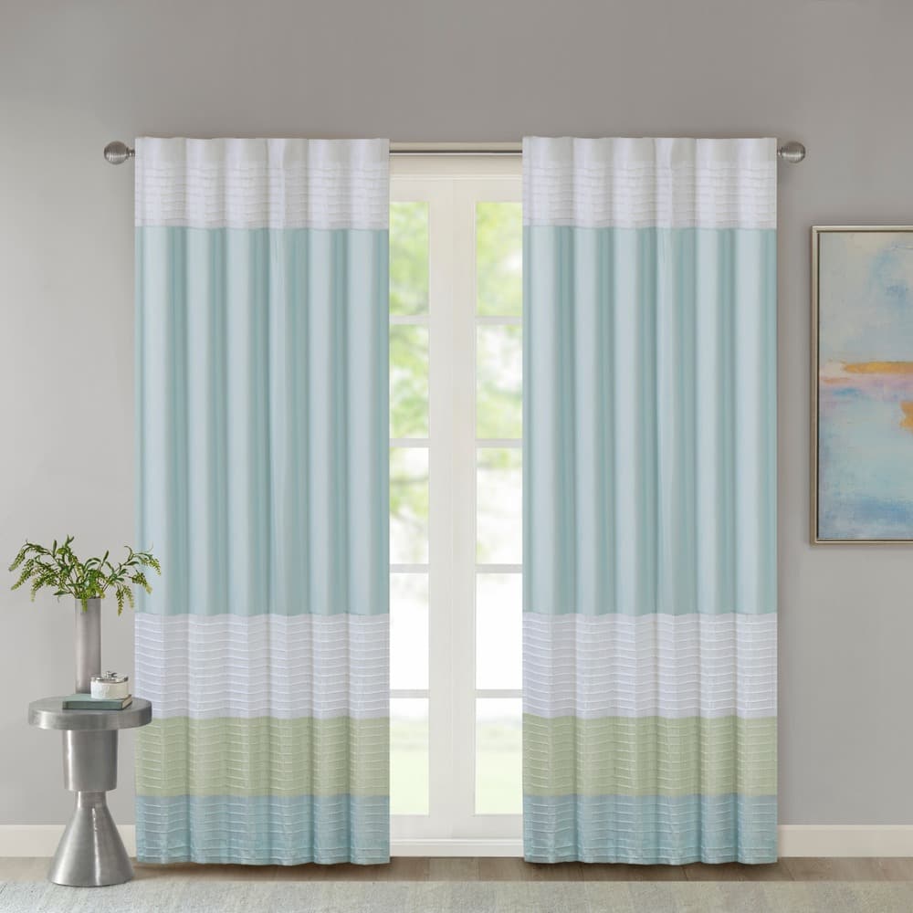 Madison Park Chester Polyoni Pintuck Curtain Panel - Overstock - 11601070