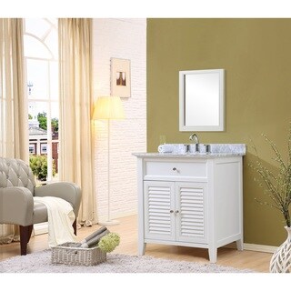 Direct Vanity Sink 32-inch Shutter Spa White Vanity - Bed Bath & Beyond ...