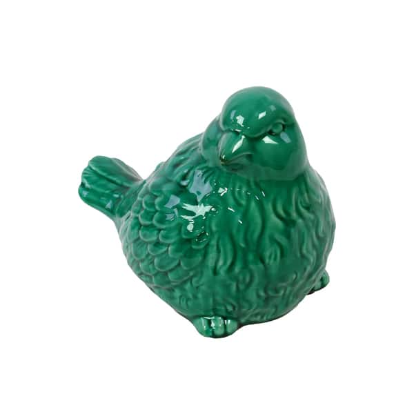Ceramic Bird Figurine Looking Right Gloss Finish Turquoise - Bed Bath ...