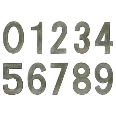 Metal Number Wall Sculpture 0-9 Assortment - Overstock - 11607449