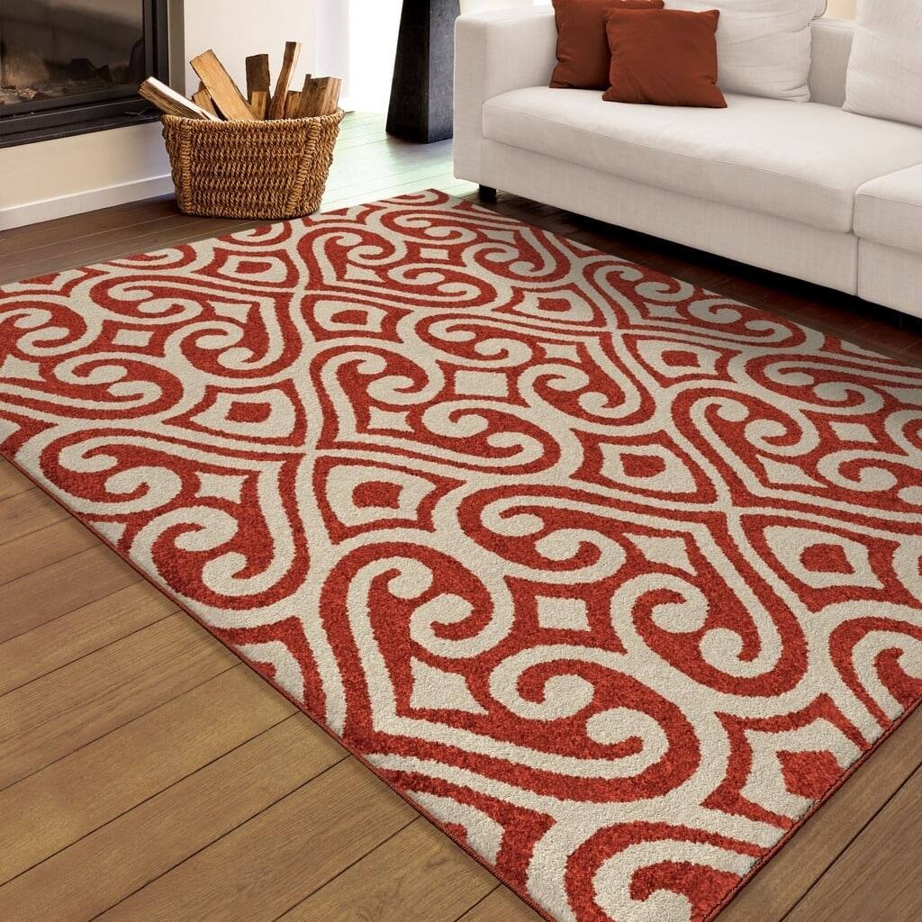 Orian Rugs Courtyard Outdoor Santee Red - Overstock - 20255043