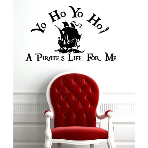 Inscription Yo Ho Yo Ho A Pirates Life For Me Ship Wall Art Sticker ...