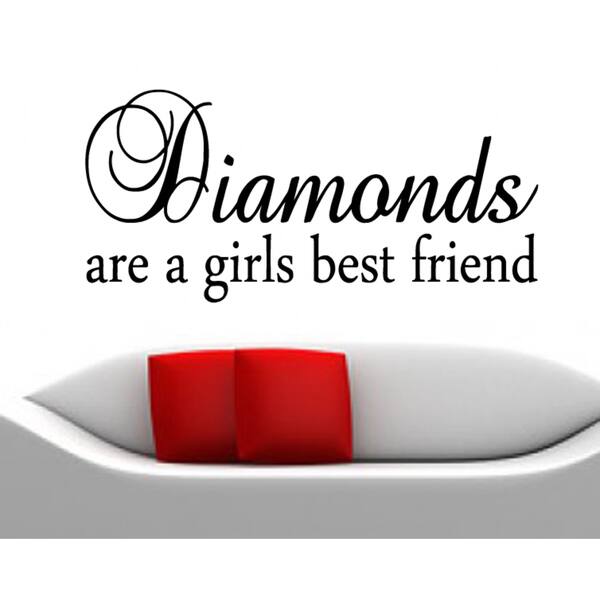 Inscription Diamonds Are a Girl's Best Friend Wall Art Sticker Decal ...