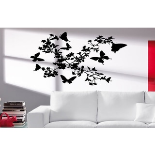 Flowers bushes birds butterfly Wall Art Sticker Decal - Bed Bath ...