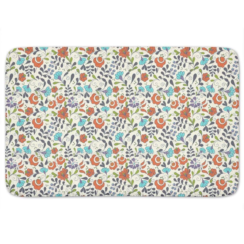Folklore Flowers On Vases Bath Mat - Multi - Overstock - 11612551