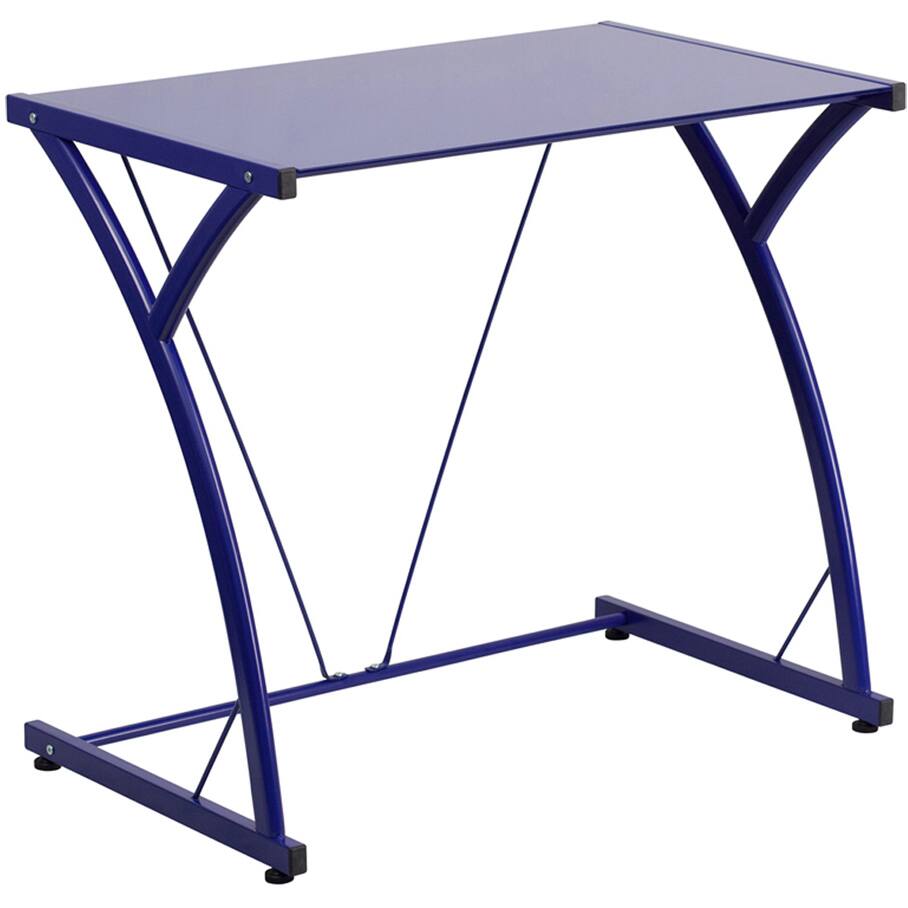 Offex Contemporary Tempered Glass Computer Desk with Matching Frame ...