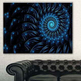 Designart "Endless Spiral Snail Blue" Abstract Digital Art Canvas Print ...