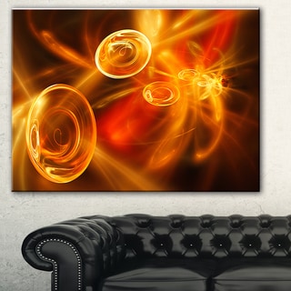 Designart "Yellow Fractal Desktop Wallpaper" Abstract Digital Art ...