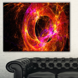 Designart "Far Spherical Galaxy Red" Abstract Digital Art Canvas Print ...