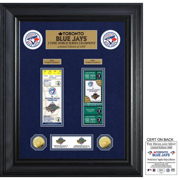 Toronto Blue Jays World Series Deluxe Gold Coin And Ticket Collection