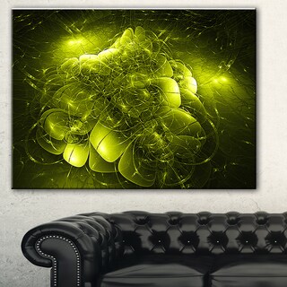 Alien Mystical Flower Yellow" Floral Digital Art Canvas Print - Yellow ...