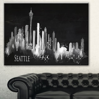 Seattle Dark Silhouette" Cityscape Canvas Print - Bed Bath & Beyond ...