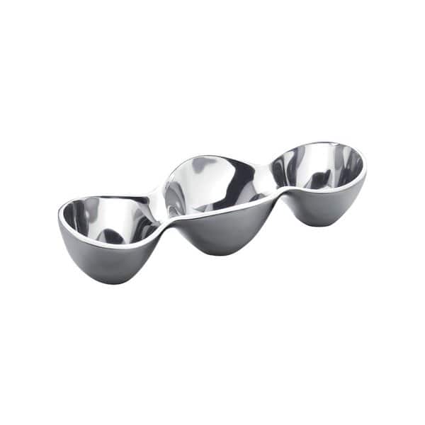 Nambe Alloy Triple Condiment Server - 13" x 3" x 4.5" - Bed Bath ...