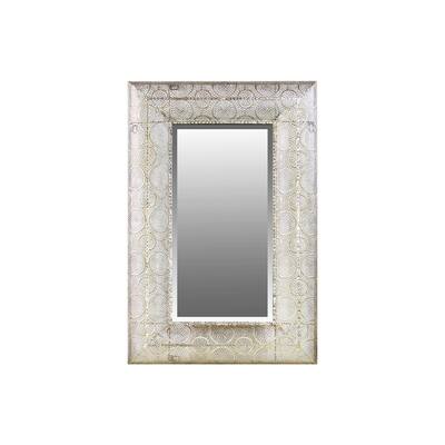 Metal Rectangular Wall Mirror with Pierced Metal Frame Electroplated ...