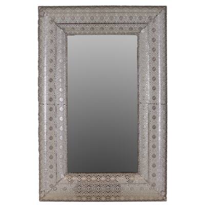 Electroplated Silver Finish Pierced Metal Rectangular Wall Mirror ...