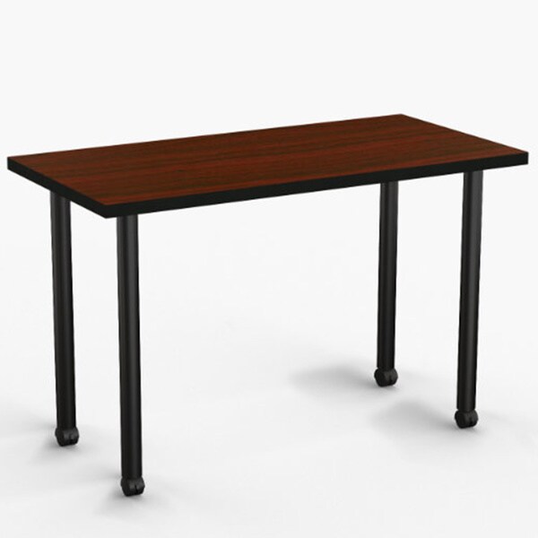 Shop MyOfficeTable 24 X 48 inch Mahogany Training Table With Post Legs Shop MyOfficeTable 24 X 48 inch Mahogany Training Table With Post Legs