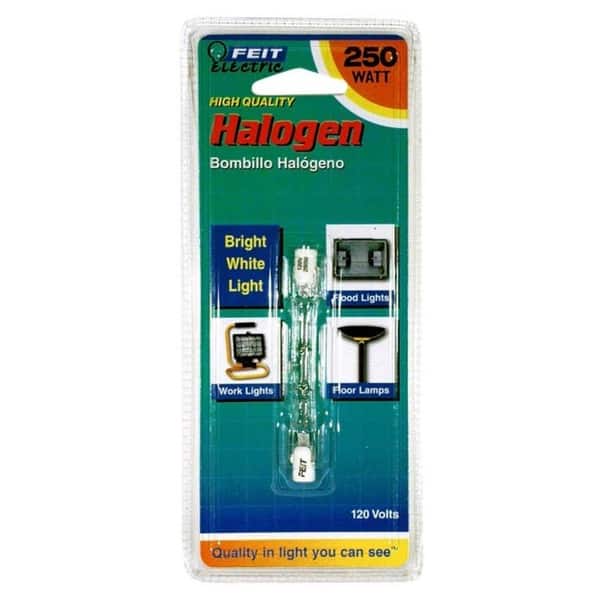 Feit Electric BPQ250T3/CL/S Double Ended T3 Halogen Quartz Light Bulb ...