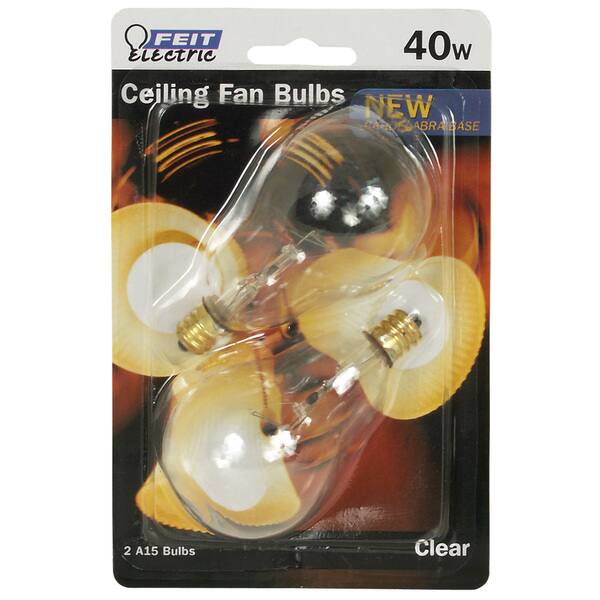 Feit Electric BP40A15C/CL/CF 40 Watt Clear Ceiling Fan Bulb 2-count ...