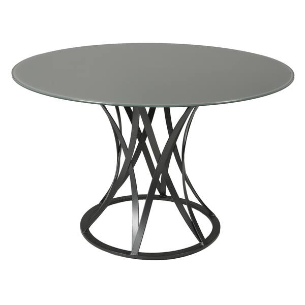 Valentijn Contemporary Matte Grey Round Dining Table - Bed Bath ...
