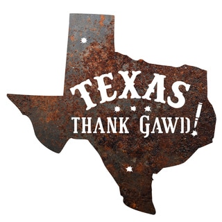 Rustic Metal Texas 'Thank Gawd' Sign - Bed Bath & Beyond - 11643202