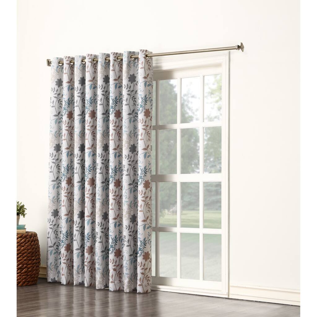 Sun Zero Andy Room Darkening Wide Patio Door Curtain Panel, Single ...