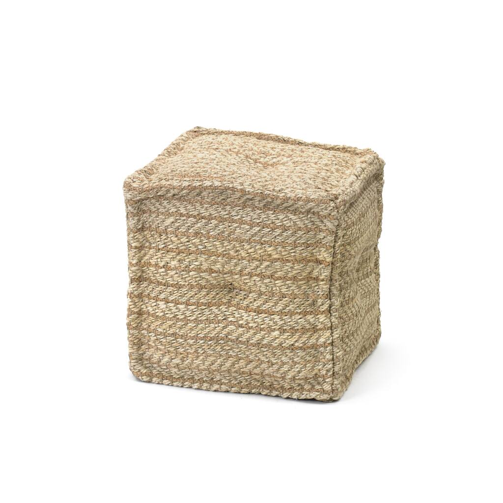 Recycled Hemp Pouf - Overstock - 11651307