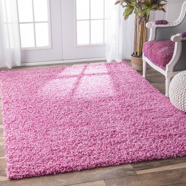 nuLOOM Alexa My Soft and Plush Solid Pink Kids Shag Rug (4' x 6 ...