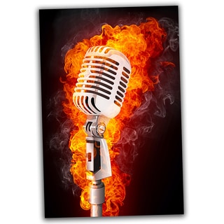 Microphone on Fire 30x20 Ready to Hang Canvas - Bed Bath & Beyond ...