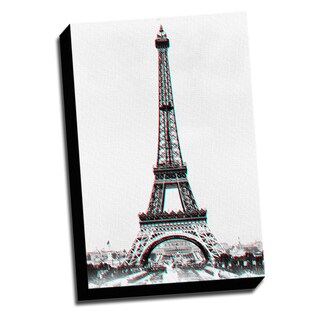 Eiffel Tower Anaglyph 3D Printed on Ready to Hang Framed Stretched ...