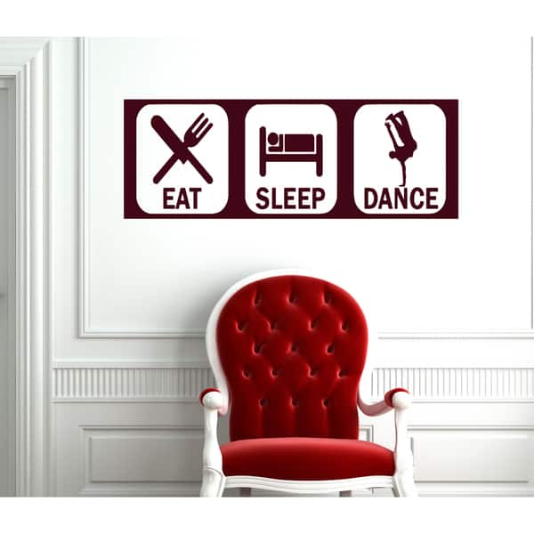 Eat Sleep Dance Wall Art Sticker Decal Brown - Bed Bath & Beyond - 11661305