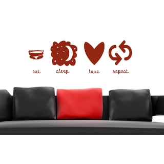 Eat Sleep Love Repeat Wall Art Sticker Decal Red - Bed Bath & Beyond ...