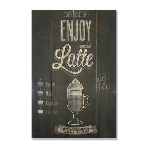 Enjoy Latte 14x20 Wile E. Wood Indoor/ Outdoor Full Color Wall Art ...