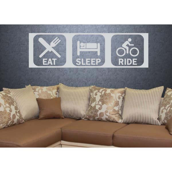 Eat Sleep Ride Kids Kids Wall Art Sticker Decal White - Bed Bath ...