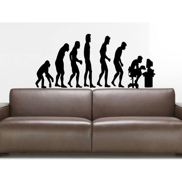 Evolution From ape to computer Wall Art Sticker Decal - Bed Bath ...