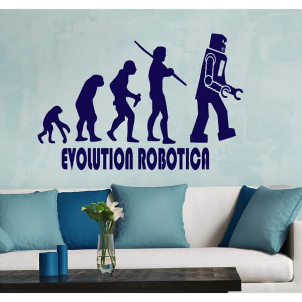 Evolution Robot Wall Art Sticker Decal Blue - Bed Bath & Beyond - 11672808