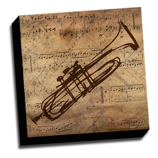 Trumpet and Sheet Music Canvas Printed on Stretched Framed Ready to ...