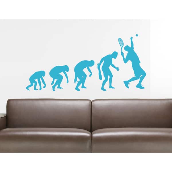 Evolution evolutionary chain Tennis Wall Art Sticker Decal Blue - Bed ...