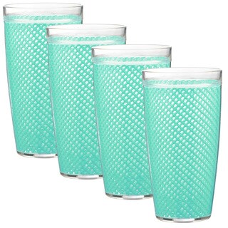 Kraftware Fishnet 22-ounce Limpet Shell Doublewall Drinkware (Set of 4 ...