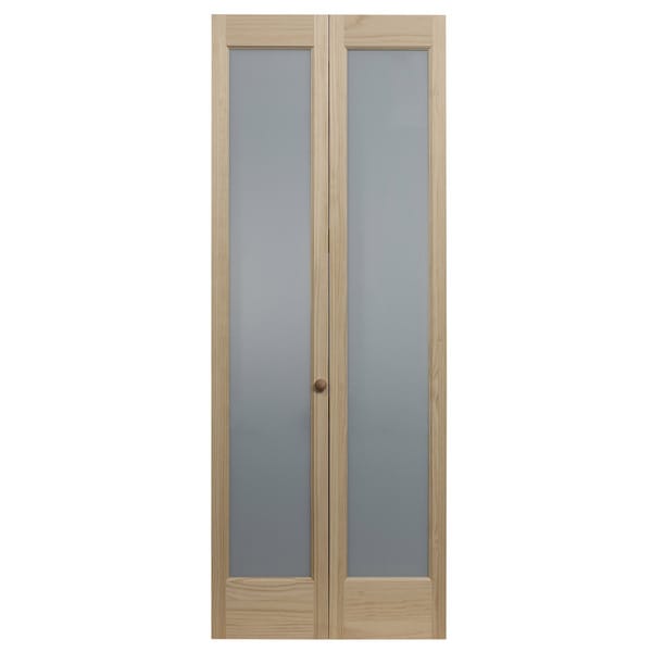 AWC 337 Frosted Full Glass 30 inch X 80 5 inch Unfinished Bifold Door awc-337-frosted-full-glass-30-inch-x-80-5-inch-unfinished-bifold-door